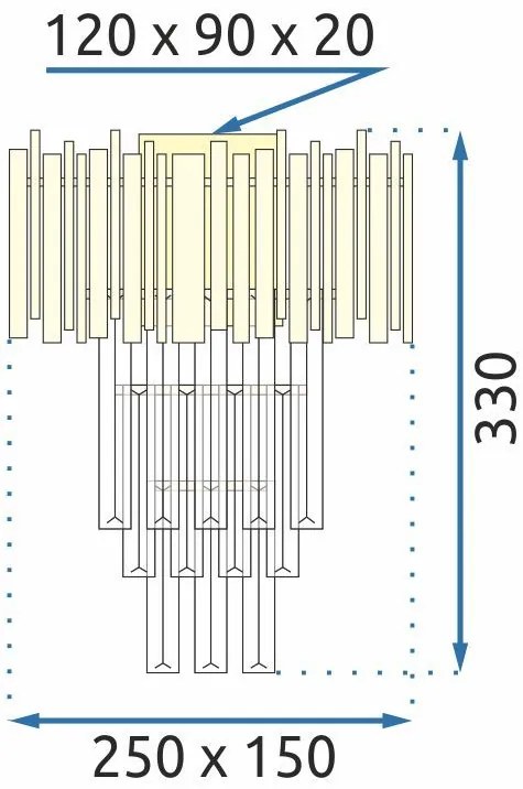 Toolight Křišťálová nástěnná lampa 312357 Zlatá