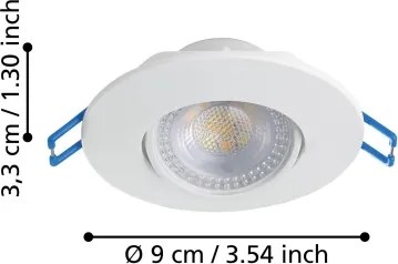 Eglo 300187 - SADA 10xLED Podhledové svítidlo GEDREZ LED/4,9W/230V pr. 9 cm bílá