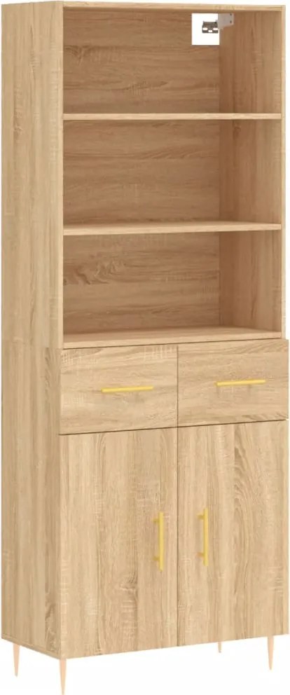 Skříň highboard dub sonoma 69,5 x 34 x 180 cm kompozitní dřevo 3200508