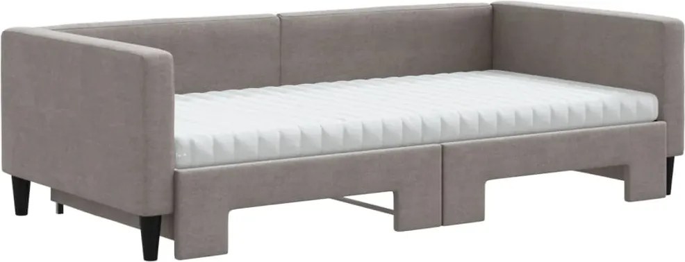 Válenda s přistýlkou a matracemi taupe 100 x 200 cm textil 3196604