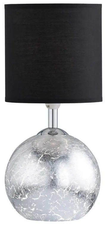 Stolní lampa Carmen 40W E17 + 10W G9 stříbrná + černé stínidlo - WOFI