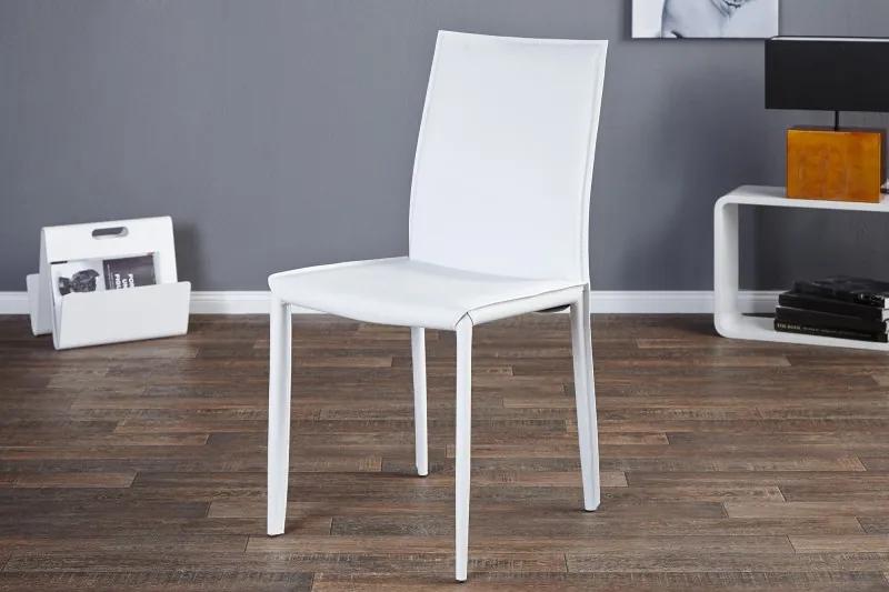 Židle Milano bílá - Kůže