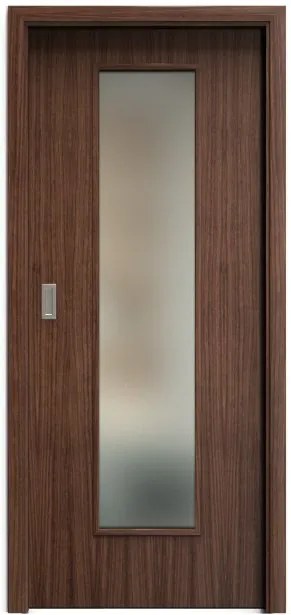 SAPELI ELEGANT KOMFORT M55 - DÝHA - POSUVNÉ DVEŘE VČ. ZÁRUBNĚ - Ořech americký Průchozí šířka (cm): 120, Průchozí výška (cm): 210