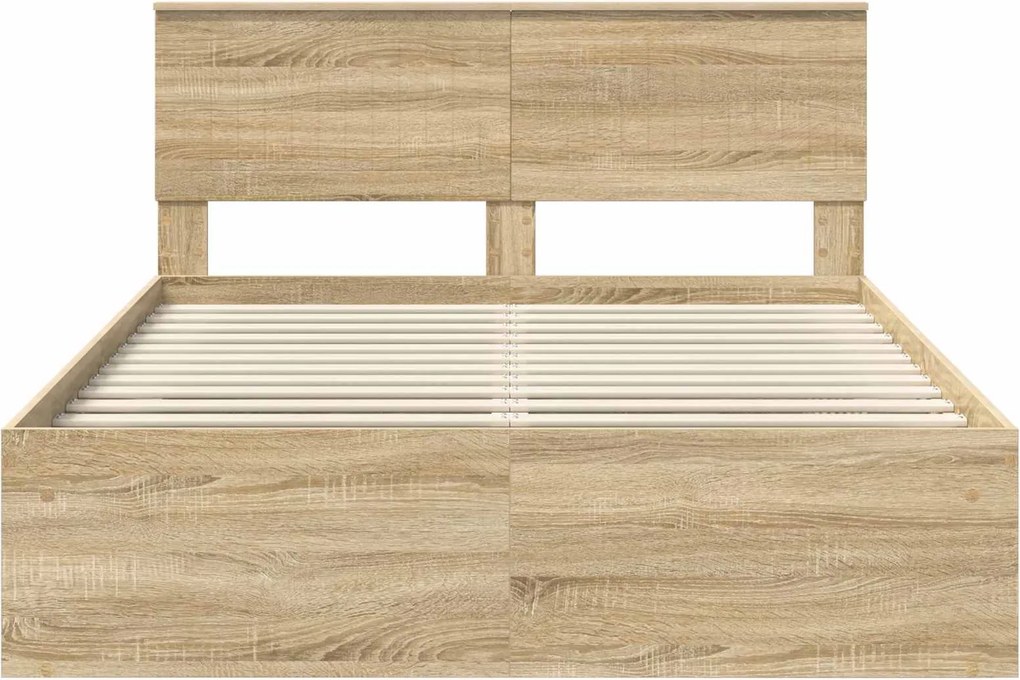 Rám postele s čelo Sonoma 140 x 190 cm Masivní borové dřevo 3410602