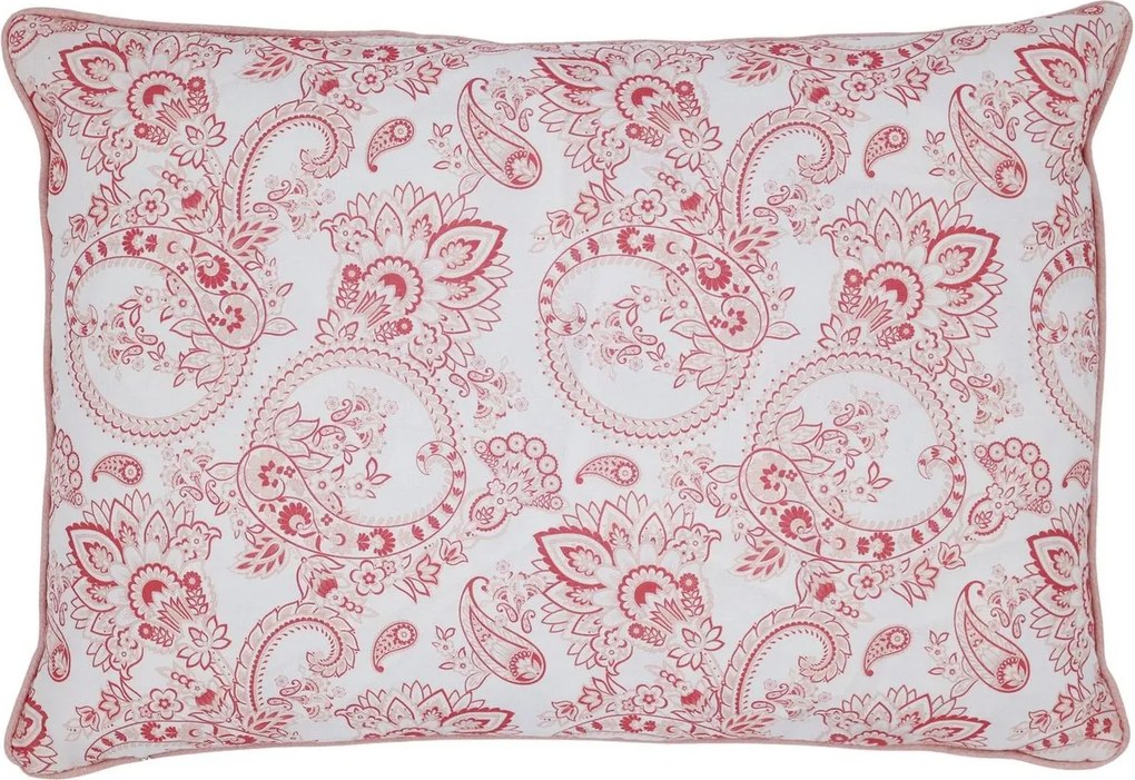 Bílo-růžový povlak na polštář s květy Aix Paisley Flowers - 35*50 cm