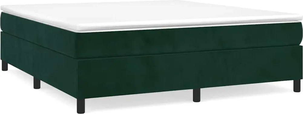 Box spring postel s matrací tmavě zelená 160x200 cm samet 3144690