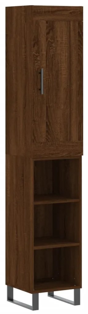 Skříň highboard hnědý dub 34,5 x 34 x 180 cm kompozitní dřevo