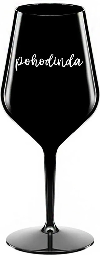 POHODINDA - černá nerozbitná sklenice na víno 470 ml
