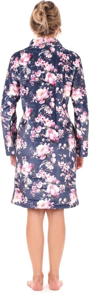 Dámský župan se zipem TOYA modrá 71 26 0009 - XXL