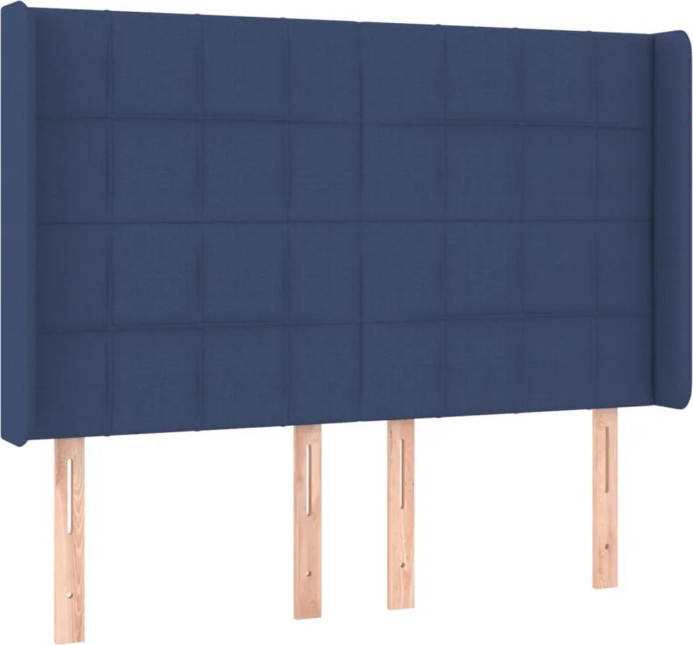 Box spring postel s matrací a LED modrá 140x200 cm textil 3138323