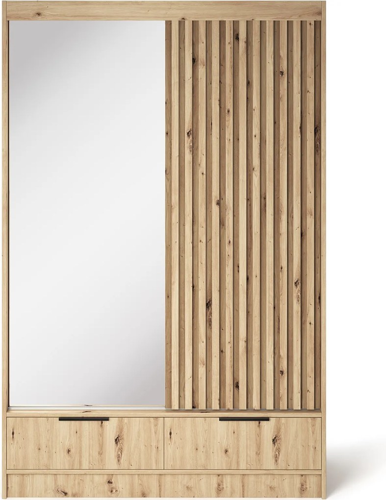 Šatní skříň Voodi se zrcadlem 120 cm dub Artisan
