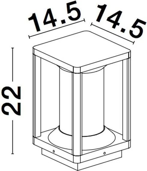NV 9193102 Venkovní sloupkové svítidlo LOEVE antracitový hliník a čirý akryl E27 1x12W 220-240V IIP65 bez žárovky - NOVA LUCE