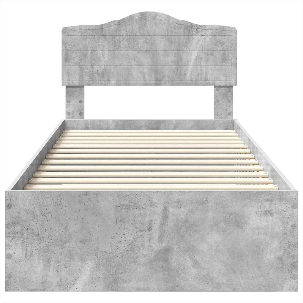 Rám postele s čelo Betonově šedá 100 x 200 cm Kompozitní dřevo 3413232