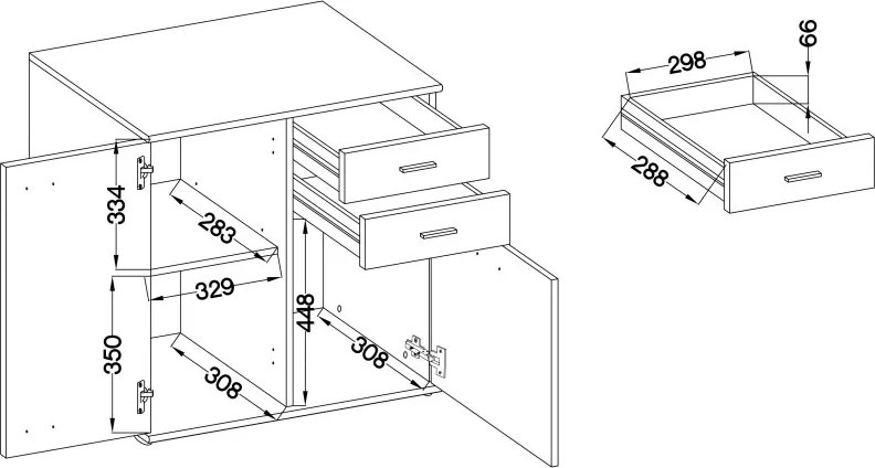 FALCO Komoda Mileta 2 bílá