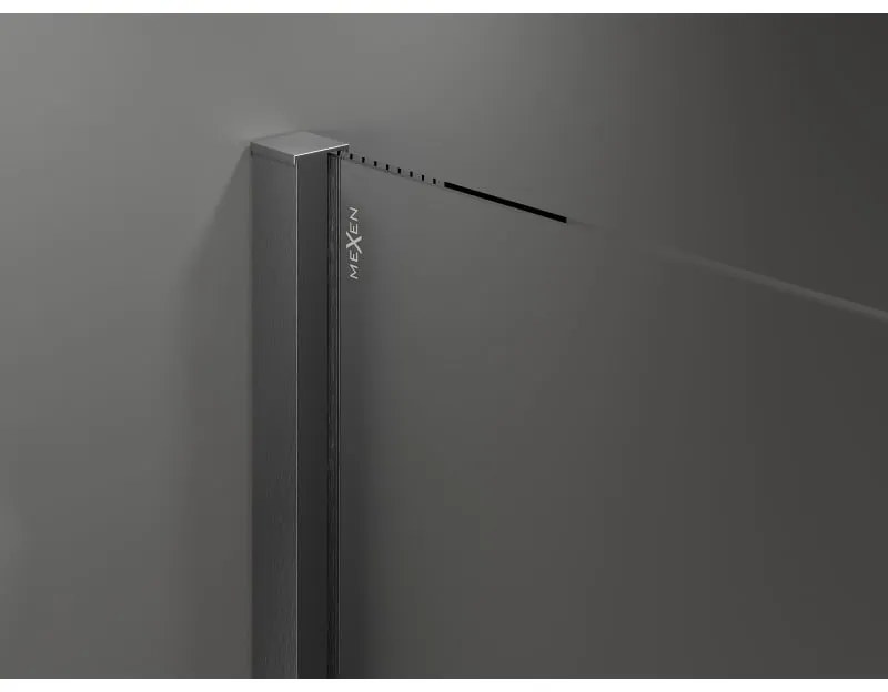 Mexen Velar, posuvné sprchové dveře do otvoru 120 cm, 8mm sklo námraza, grafit broušený, 871-120-000-31-66