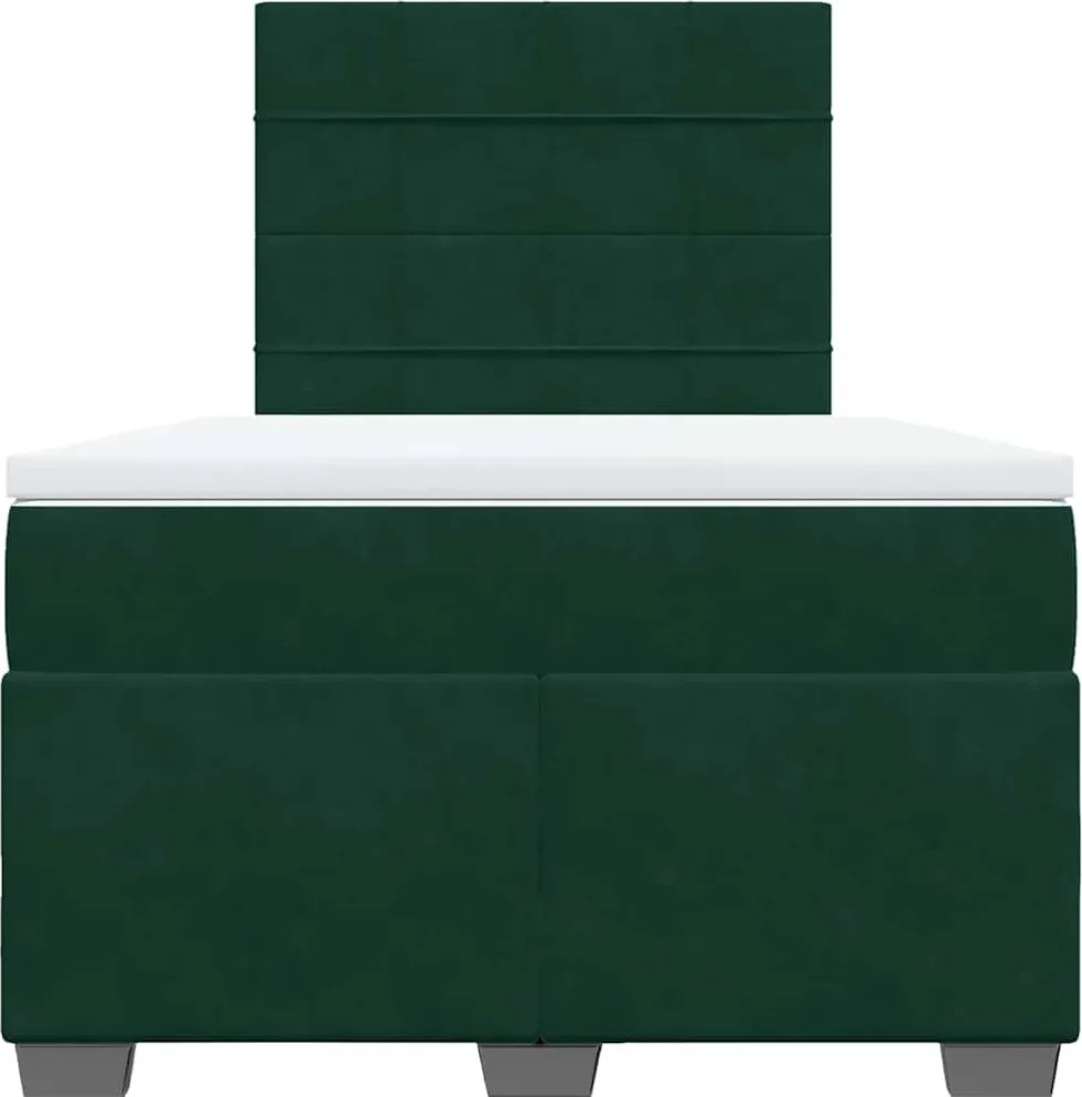 Box spring postel s matrací tmavě zelená 120x190 cm samet 3293161