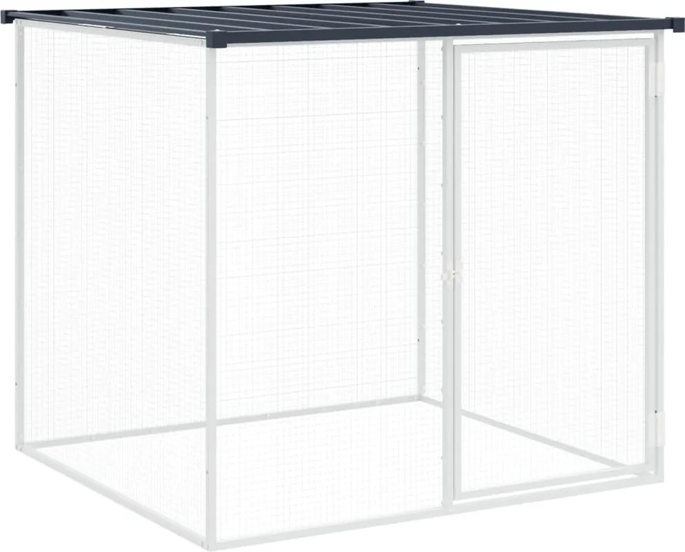Klec pro kuřata se střechou antracitová 403 x 98 x 90 cm ocel 3189050