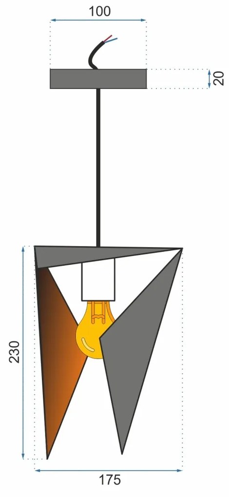 Geometrický lustr černý