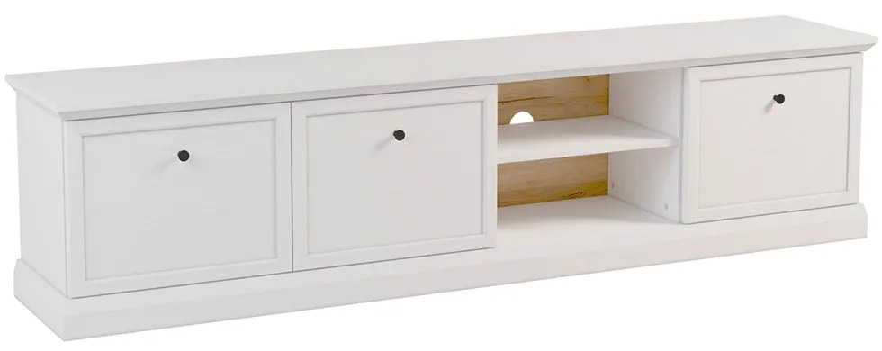 LUCCA b | TV stolek RTV3D s policemi | 206,2 cm | bílá