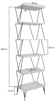 Knihovna BALABAN 165x48 cm bílá/černá