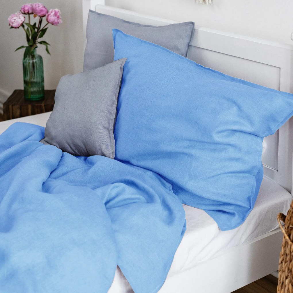 TULULUM Lněný povlak na polštář COMFORT BABY BLUE Rozměr polštáře: 50 x 50 cm