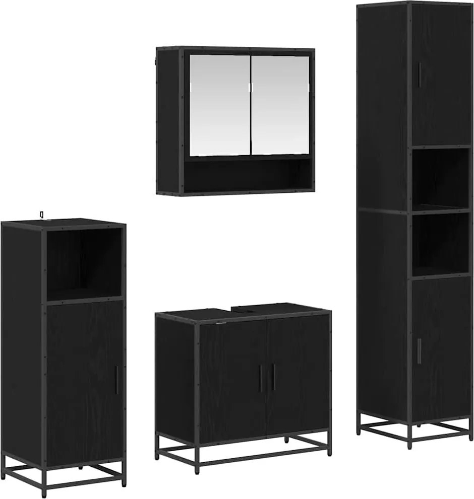 Sada koupelnového nábytku 4 ks Černý dub 35 x 37,5 x 188,5 cm 3402479