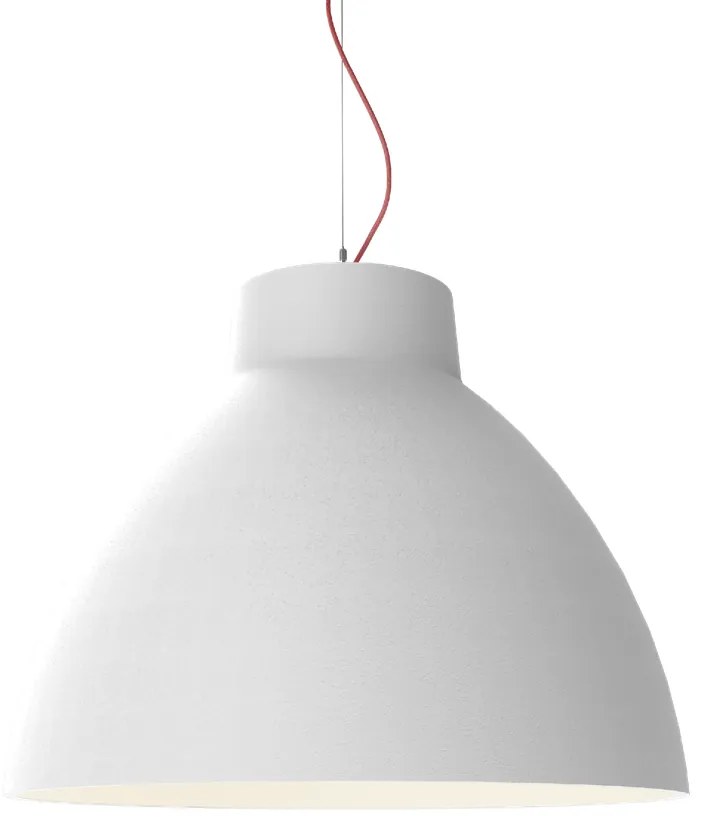 Wever Ducré 2188E0R0 Bishop 8.0, bílé závěsné svítidlo s červeným kabelem, 1x25W E27, prům. 80cm