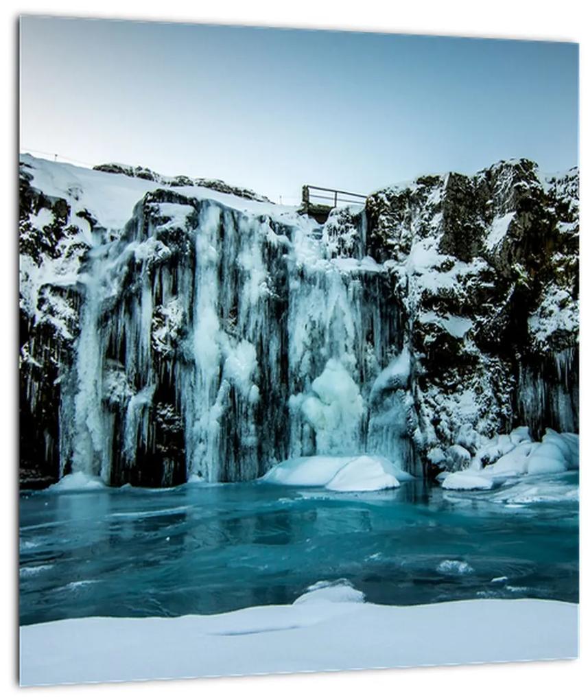 Obraz zamrzlých vodopádů (30x30 cm)