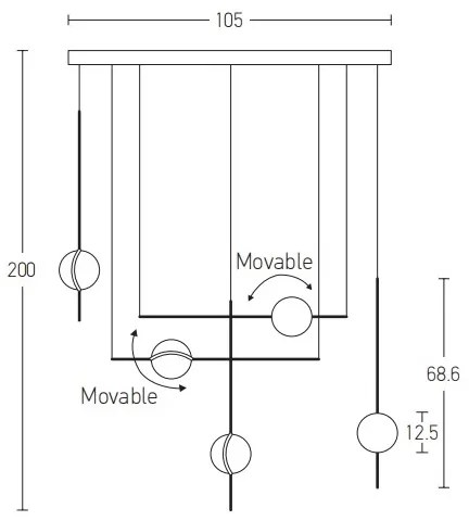Zambelis 2001 - LED Lustr na lanku LED/38W/230V
