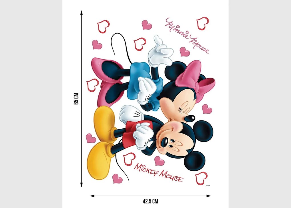 Dětská samolepka na zeď Minnie a Mickey, Disney | 42.5 x 65 cm | DDK 1753