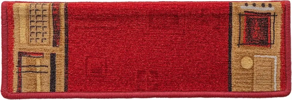 Nášlapy na schody samolepicí 5 ks 65x21x4 cm červené 149838
