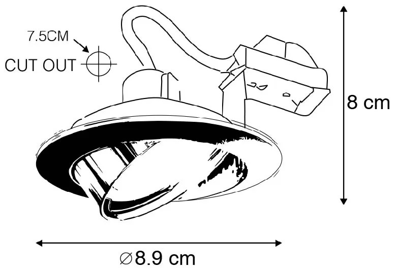 Sada 6 zapuštěných bodových světel bílých naklápěcích - Cisco