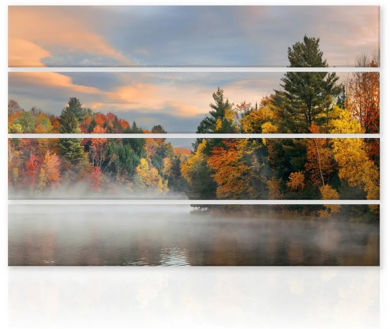 Malvis ® Vícedílný obraz Podzimní jezero Velikost (šířka x výška): 120x80 cm