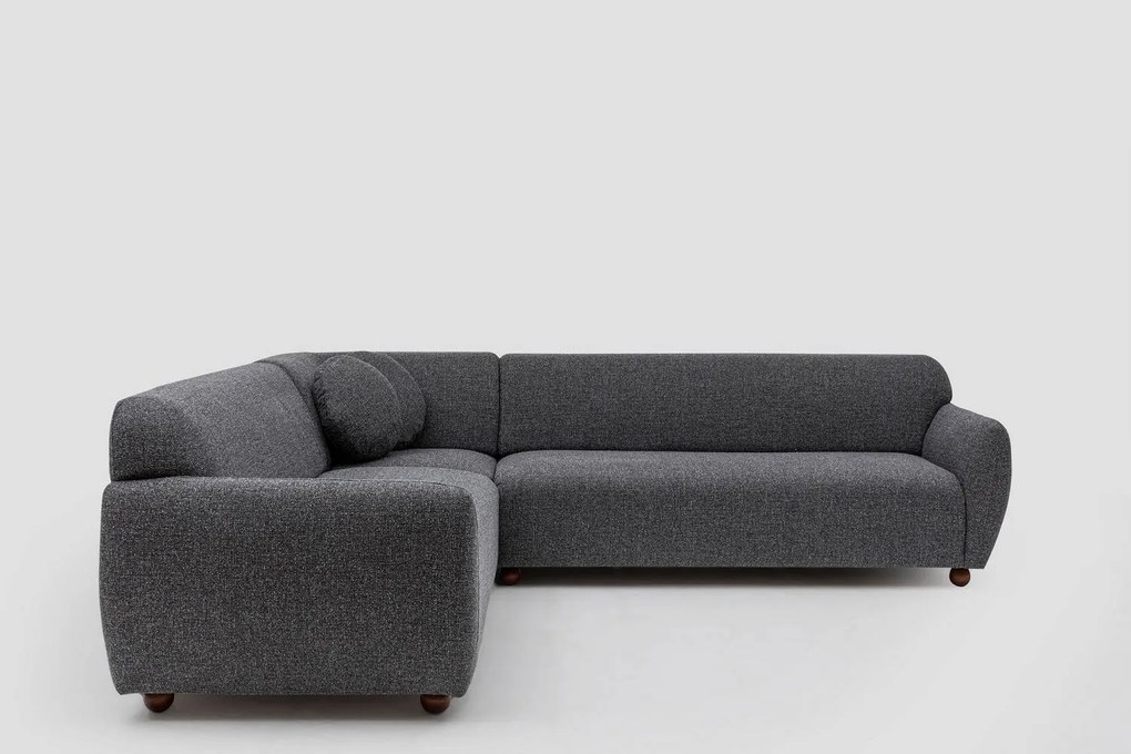 Designová rohová sedačka Jamiya 280 cm tmavě šedá - levá