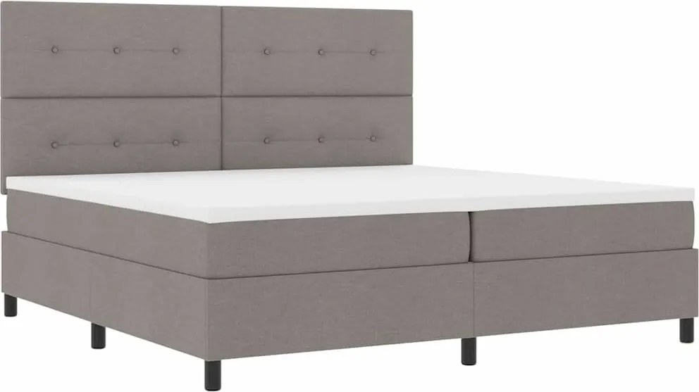 Postel s boxspringem s čelo Taupe 200 x 200 cm textil 3339417