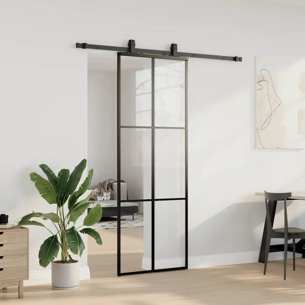 Posuvné dveře se sadou kování černé 76x205 cm ESG Glass 3375784