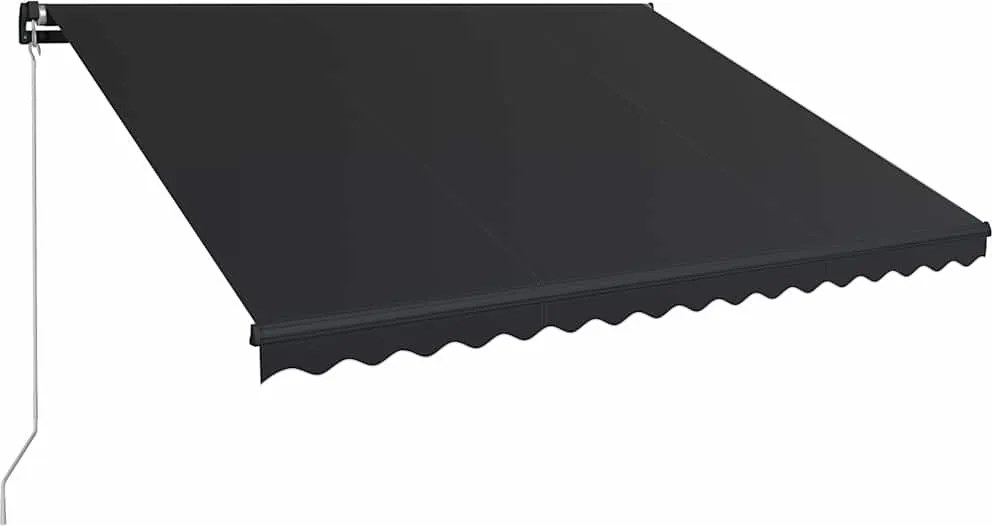 Ručně zatahovací markýza s LED světlem 450 x 300 cm antracitová 3051246