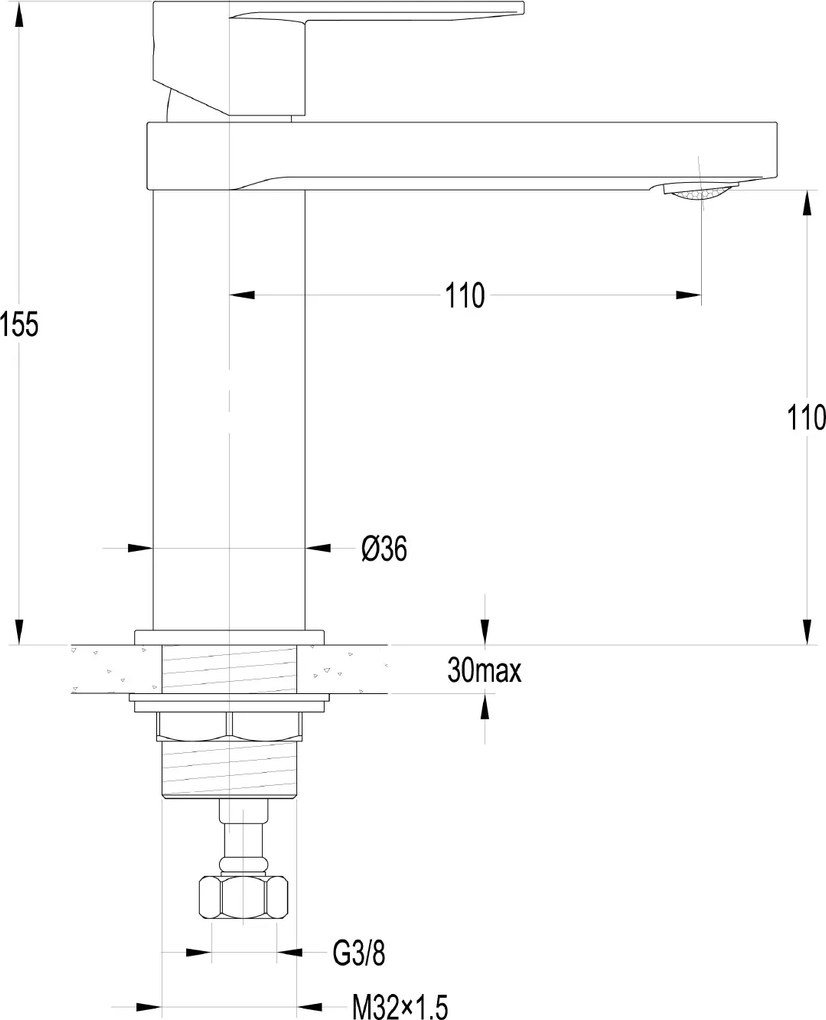 Aqualine Daphne DH201 umyvadlová baterie stojánková páková