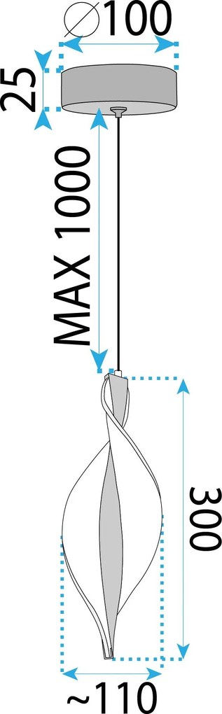 Toolight Závěsné stropní LED osvětlení G120-CP zlaté