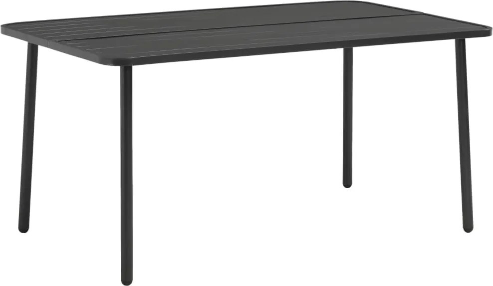 Venkovní jídelní stůl - ocel - tmavě šedý | 150x90x72 cm