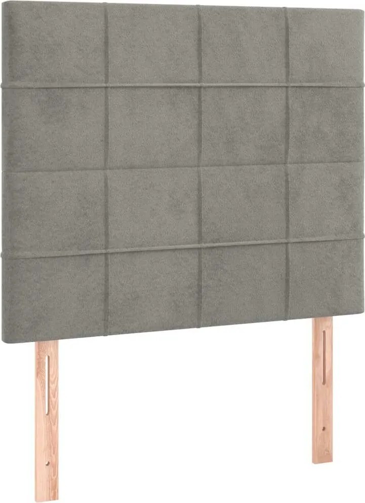 Box spring postel s matrací světle šedá 90x200 cm samet 3129189