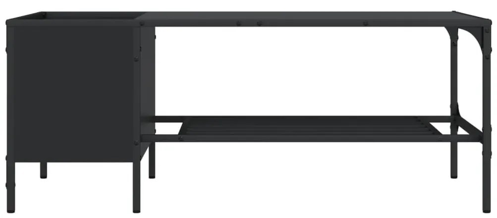 Konferenční stolek s regálem černý 100 x 51 x 40 cm kompozit - Default Title