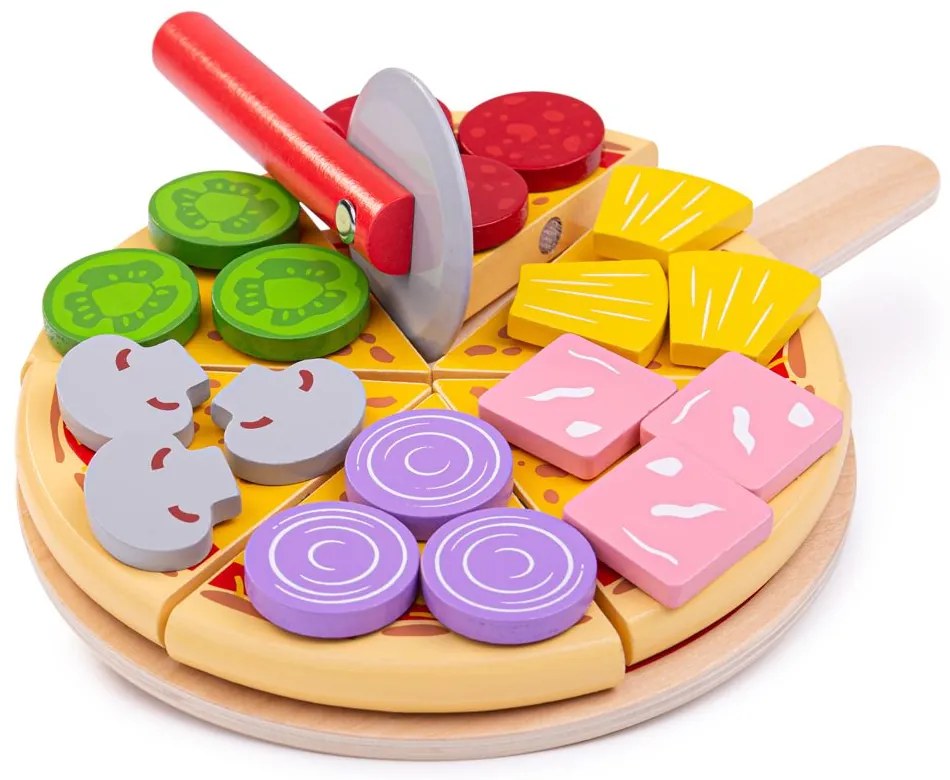 Bigjigs Toys Dřevěná krájecí pizza