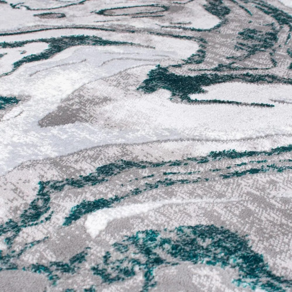 Flair Rugs, Kusový koberec Eris Marbled Emerald, 240x340, modrá, kancelář