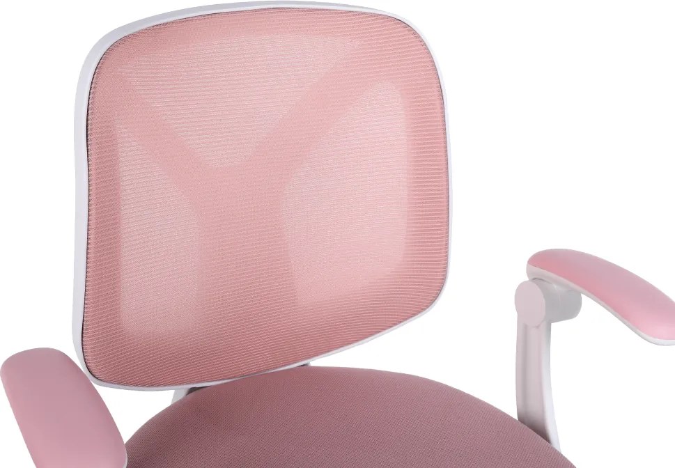 Dětská židle MAUI - síťovina, látka, plast, růžová / bílá