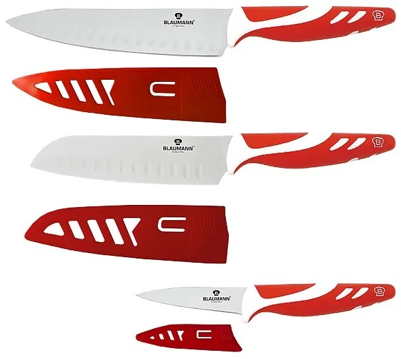 BLAUMANN Sada nožů Blaumann s nepřilnavým povrchem 3 ks červená BL-5021