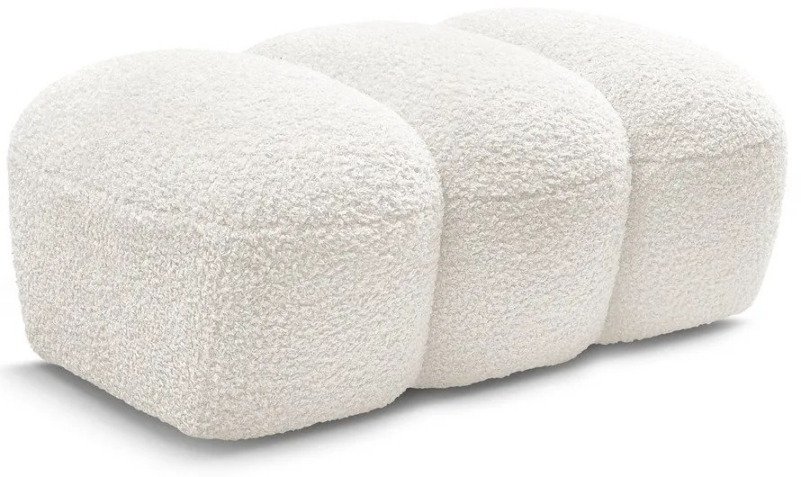 Bílá podnožka z textilie bouclé Hippolyte – Bobochic Paris
