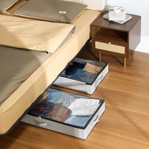 Úložný prostor pod postel s průhledným víkem, 850 × 430 × 120 mm VEVOR