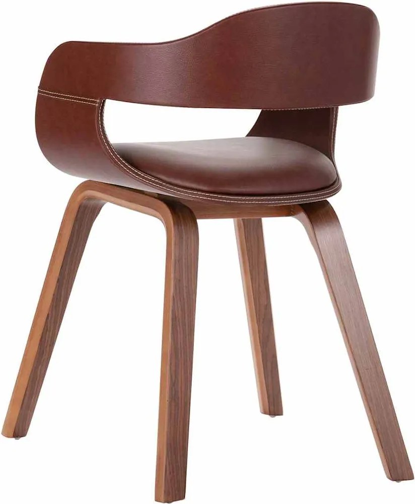 Jídelní židle hnědá ohýbané dřevo a umělá kůže 327331