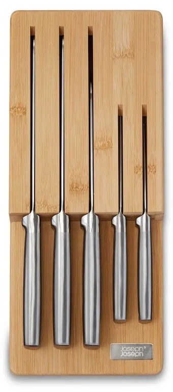 Sada nožů se stojanem 5 ks z nerezové oceli Elevate Bamboo – Joseph Joseph